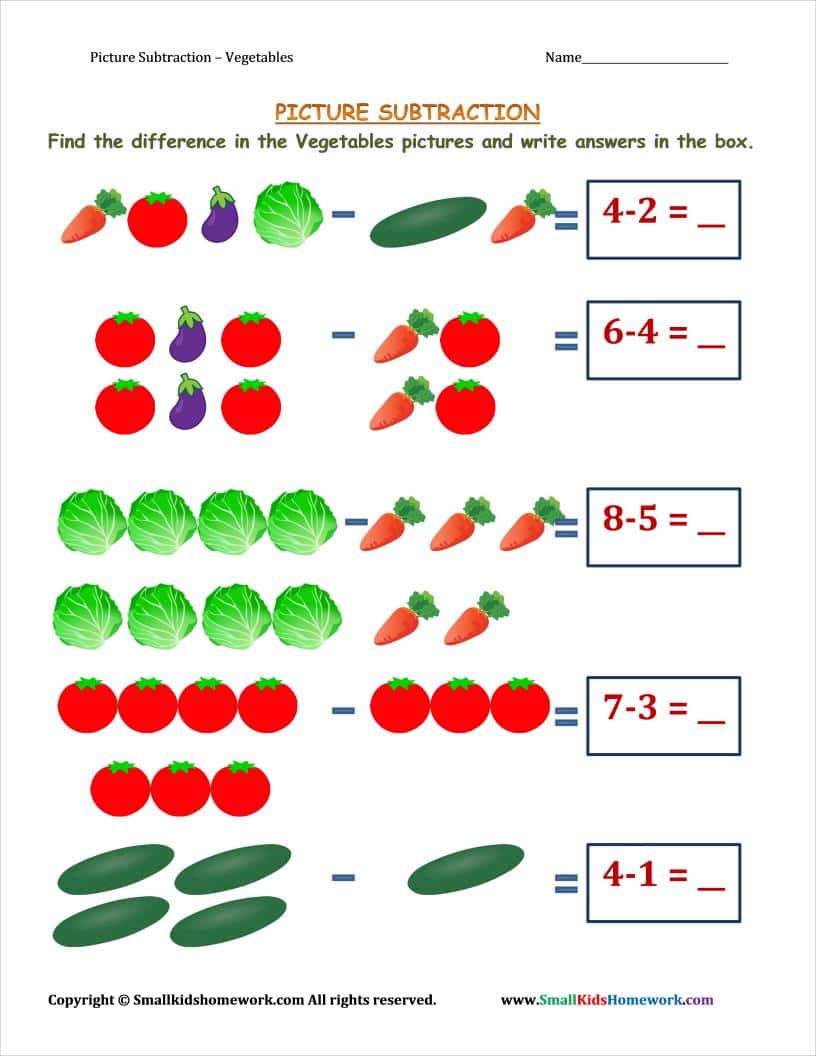 Subtraction Worksheets Kindergarten SmallkidsHomework Subtraction Worksheets Kindergarten SmallkidsHomework
